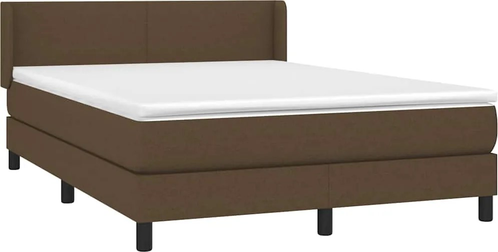 Box spring postel s matrací tmavě hnědá 140x190 cm textil 3129548