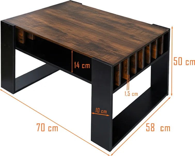 Velaco Konferenční kávový stolek TAB 4 70, dub/černá