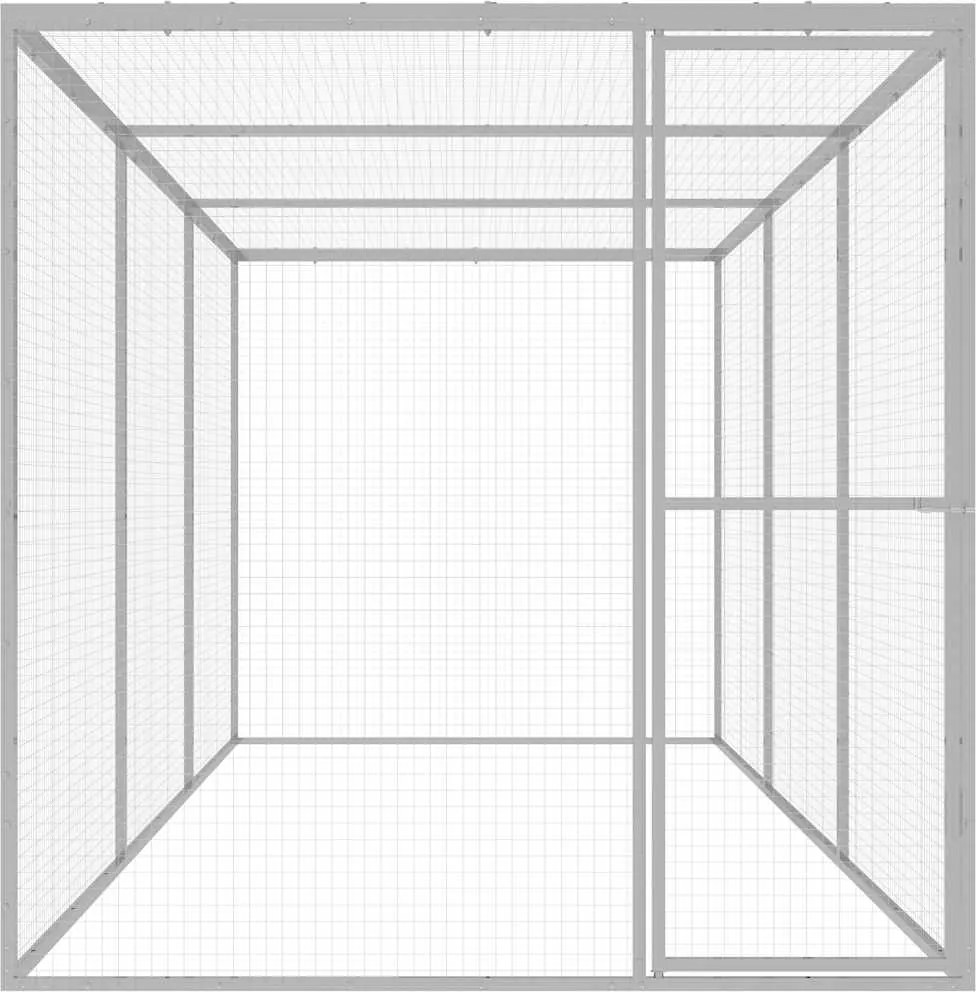Klec pro kočky 4,5 x 1,5 x 1,5 m pozinkovaná ocel 146358