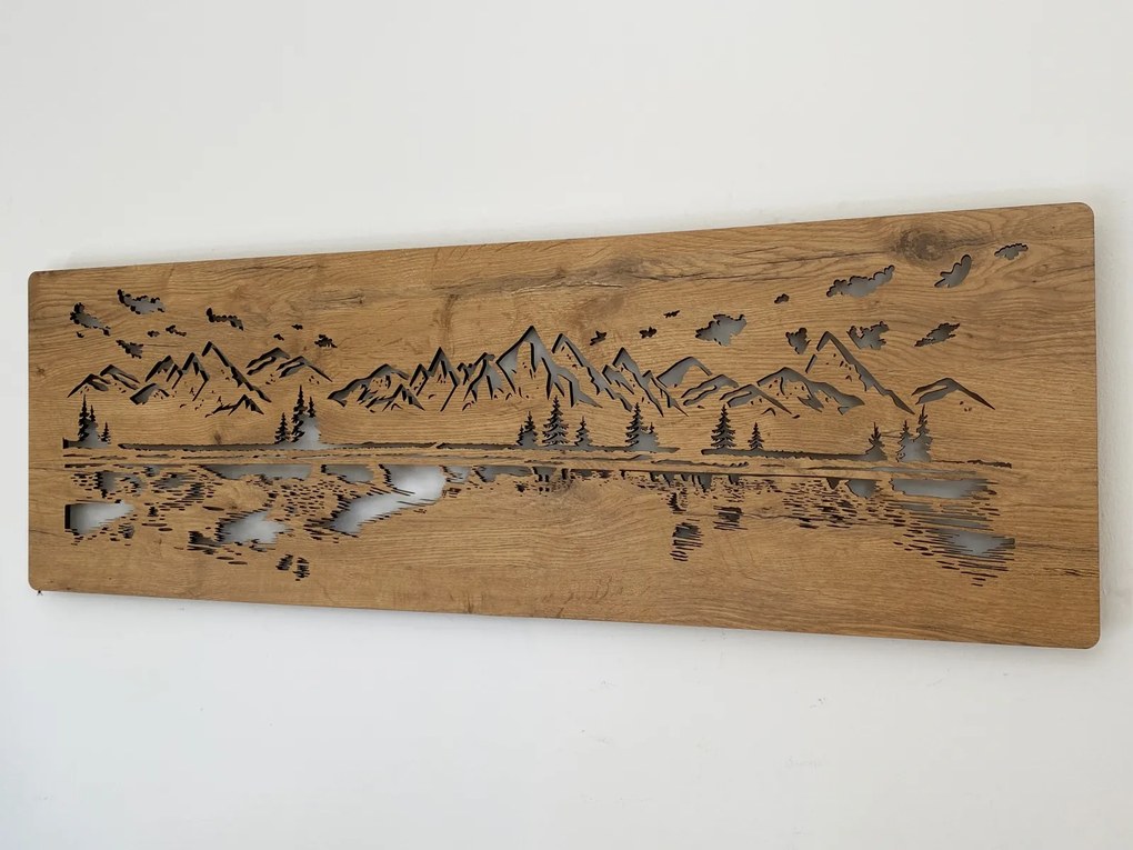 Li-Go "Jezero" světelný obraz 230V 120x40 cm provedení povrchu: dub světlý