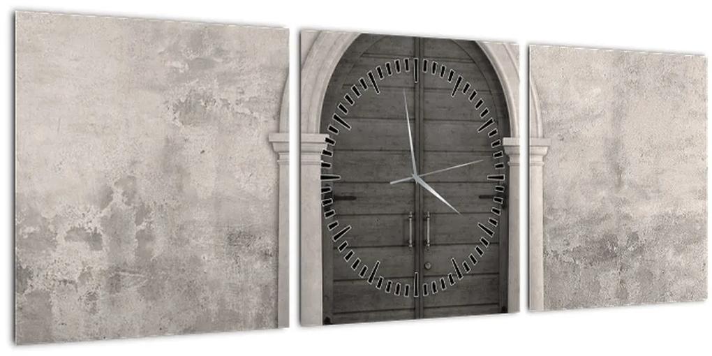 Obraz - Tajemné dveře (s hodinami) (90x30 cm)