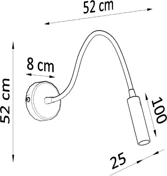 Sollux Lighting Nástěnné svítidlo AXIL černé