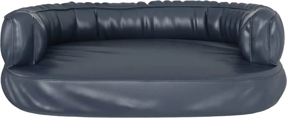 Ergonomický molitanový pelíšek pro psy modrý 75x53cm umělá kůže 171314