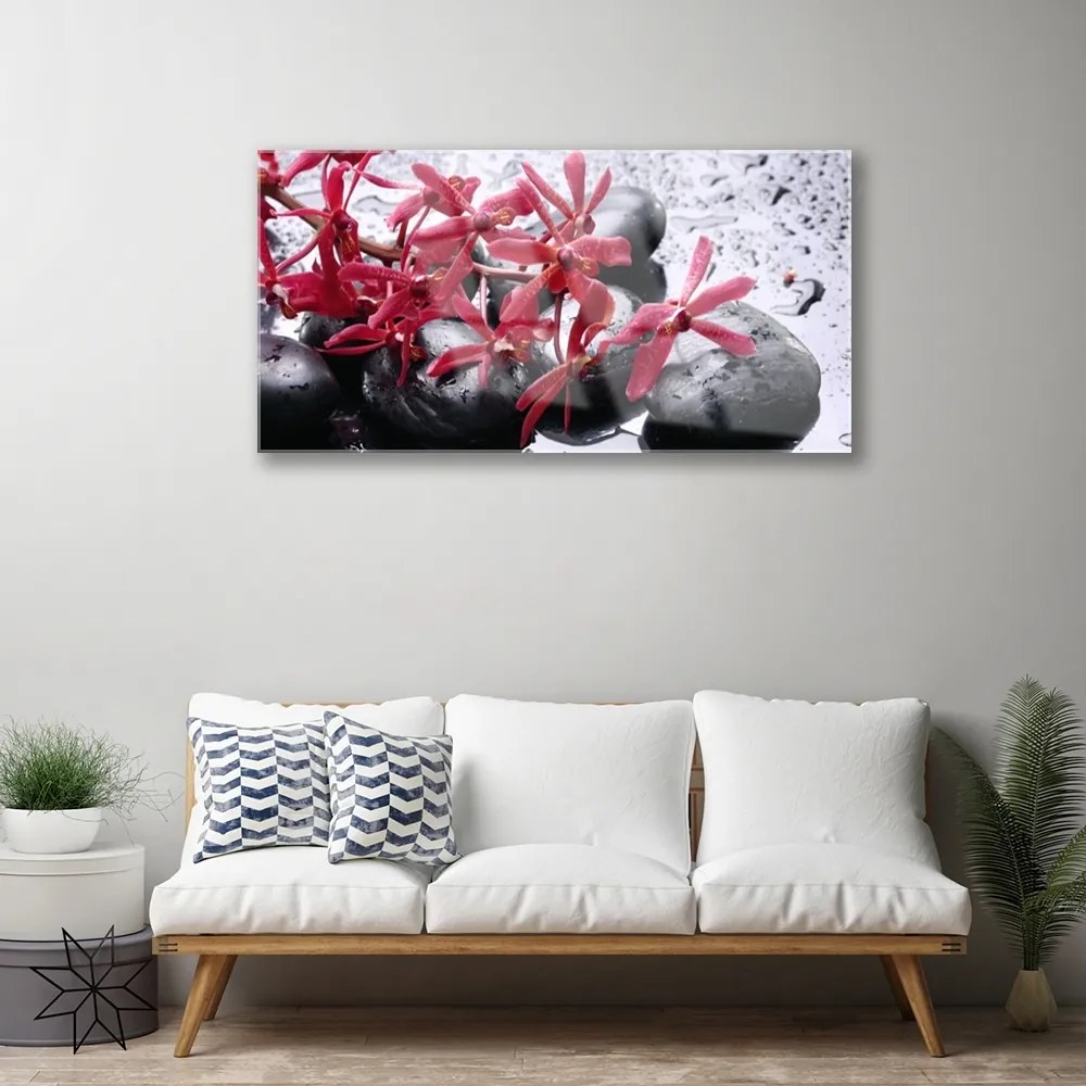akrylový obraz Květ Kameny Umění 100x50 cm