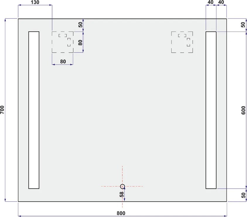 Mereo zrcadlo 80x70 cm s LED osvětlením CN699