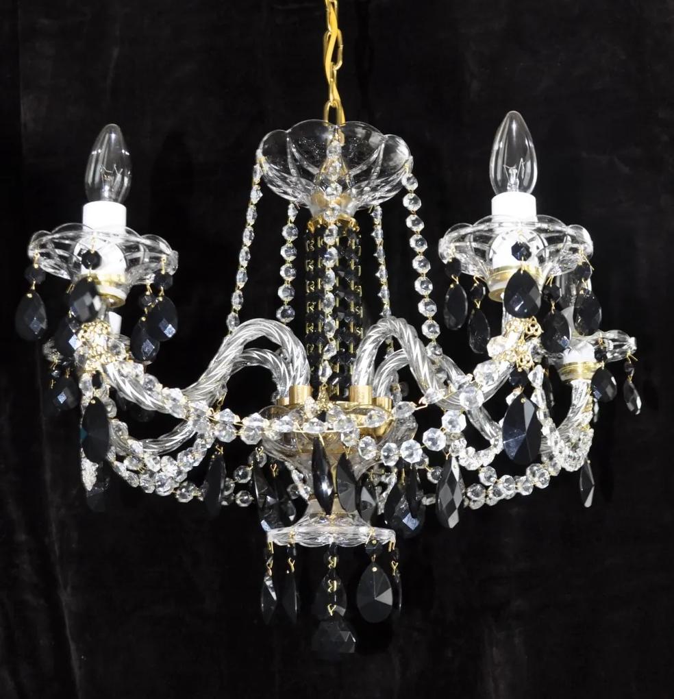 6 Arms Crystal chandelier with hand cut glass tulips & twisted arms