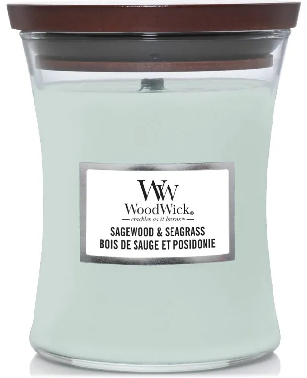 WoodWick – svíčka Sagewood & Sea Grass (Šalvějové dřevo a mořská tráva) Velikost: velká 609 g