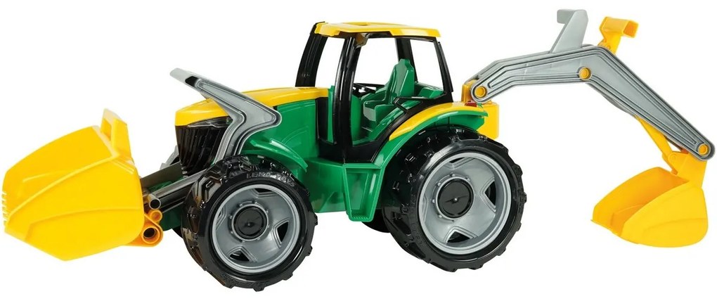 Lena Traktor se lžící a bagrem, 65 cm, zeleno-žlutá