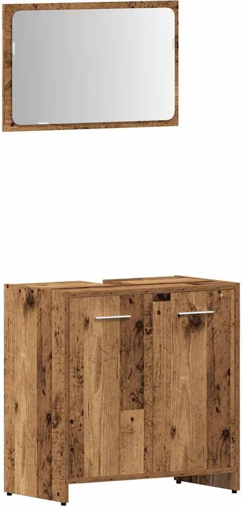 4dílná koupelnová sestava old wood kompozitní dřevo 3328553