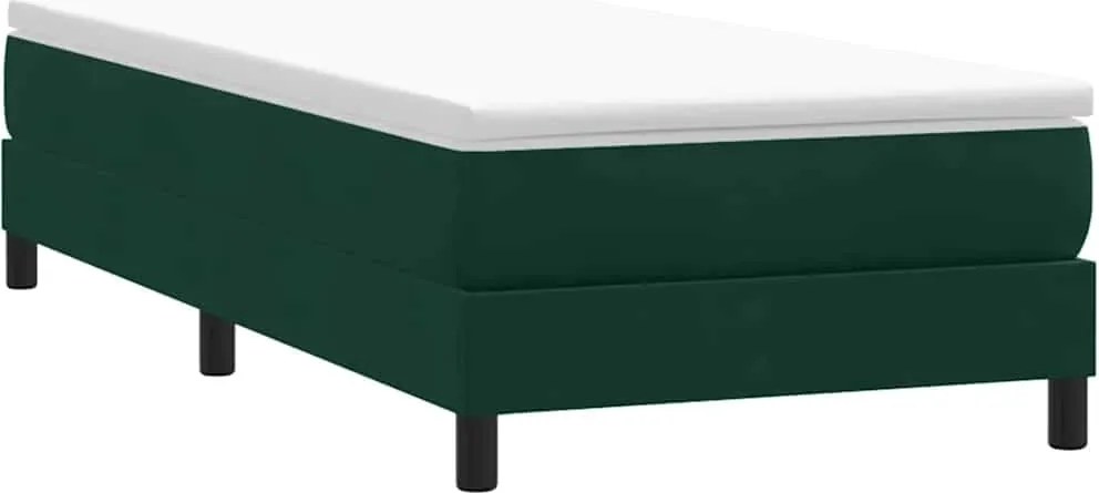 Postel Box Spring bez matrace tmavě zelená 80x220 cm samet 3315852