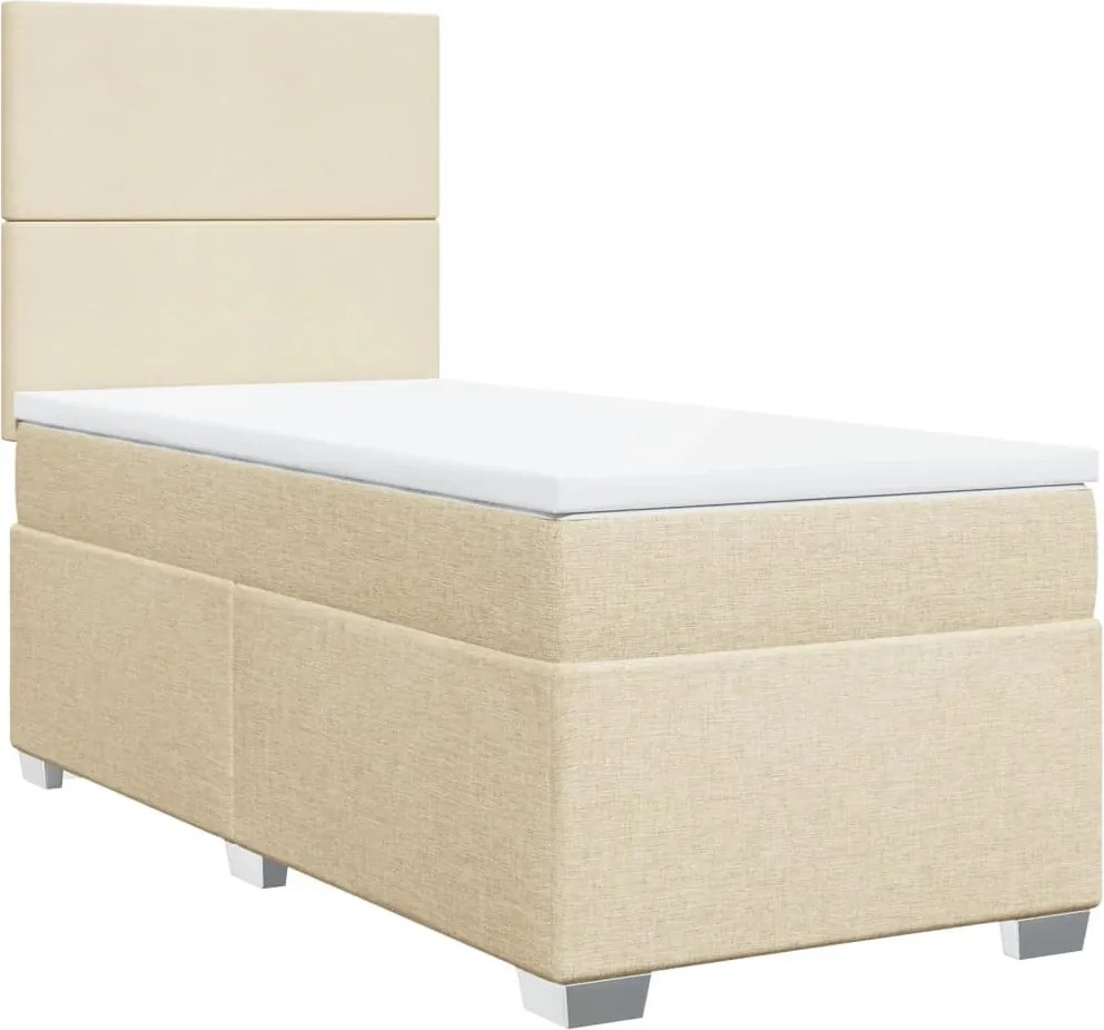 Box spring postel s matrací krémová 90x190 cm textil 3290341
