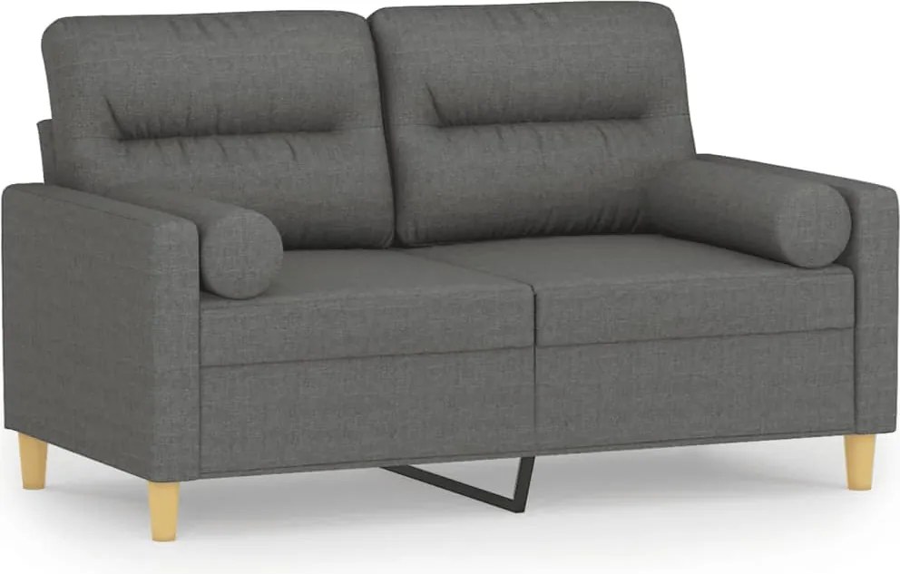 2místná pohovka s polštáři tmavě šedá 120 cm textil 3200814