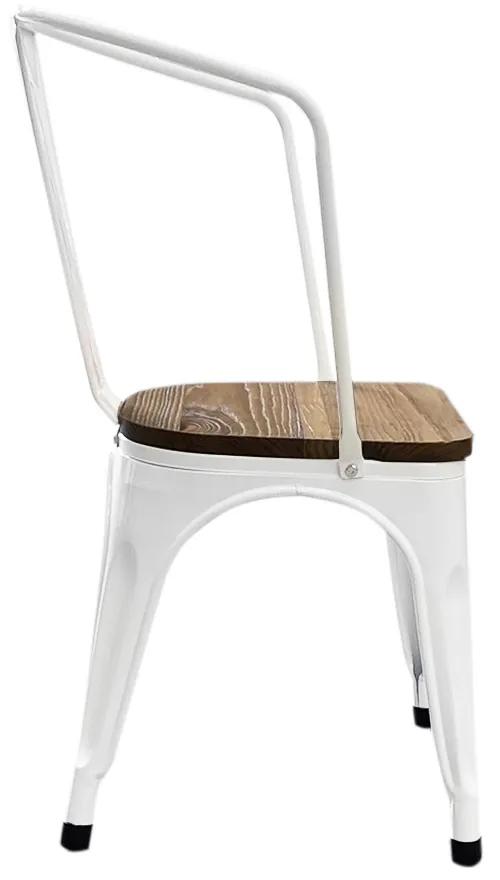 Kovová jídelní židle Panni, 2 ks, různé barvy-světlé, dřevěné sedadlo