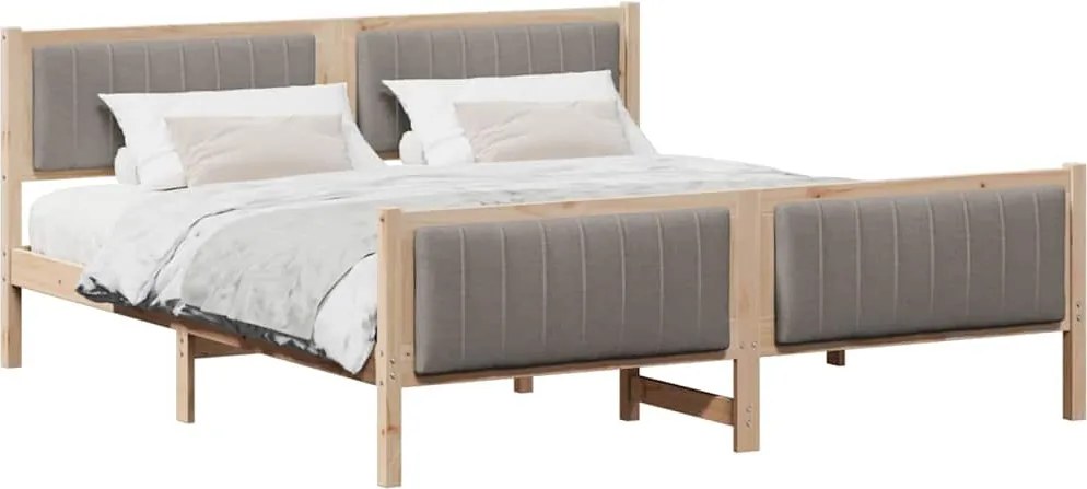 Rám postele Hnědá a taupe 180 x 200 cm Masivní borovicové dřevo 3394306