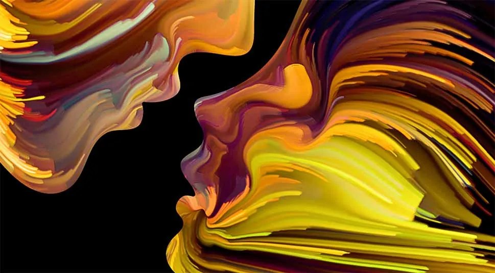 Obraz barevný polibek Velikost (šířka x výška): 90x70 cm