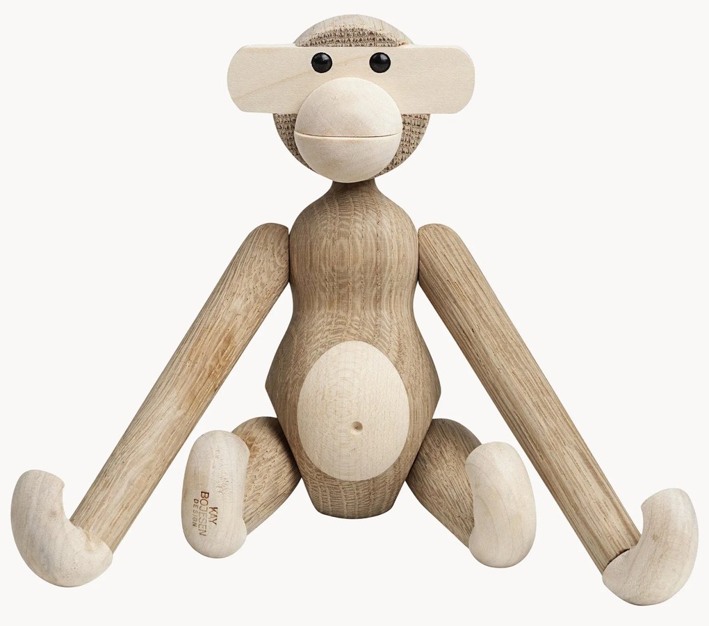 Designová dekorace z dubového dřeva Monkey, V 19 cm