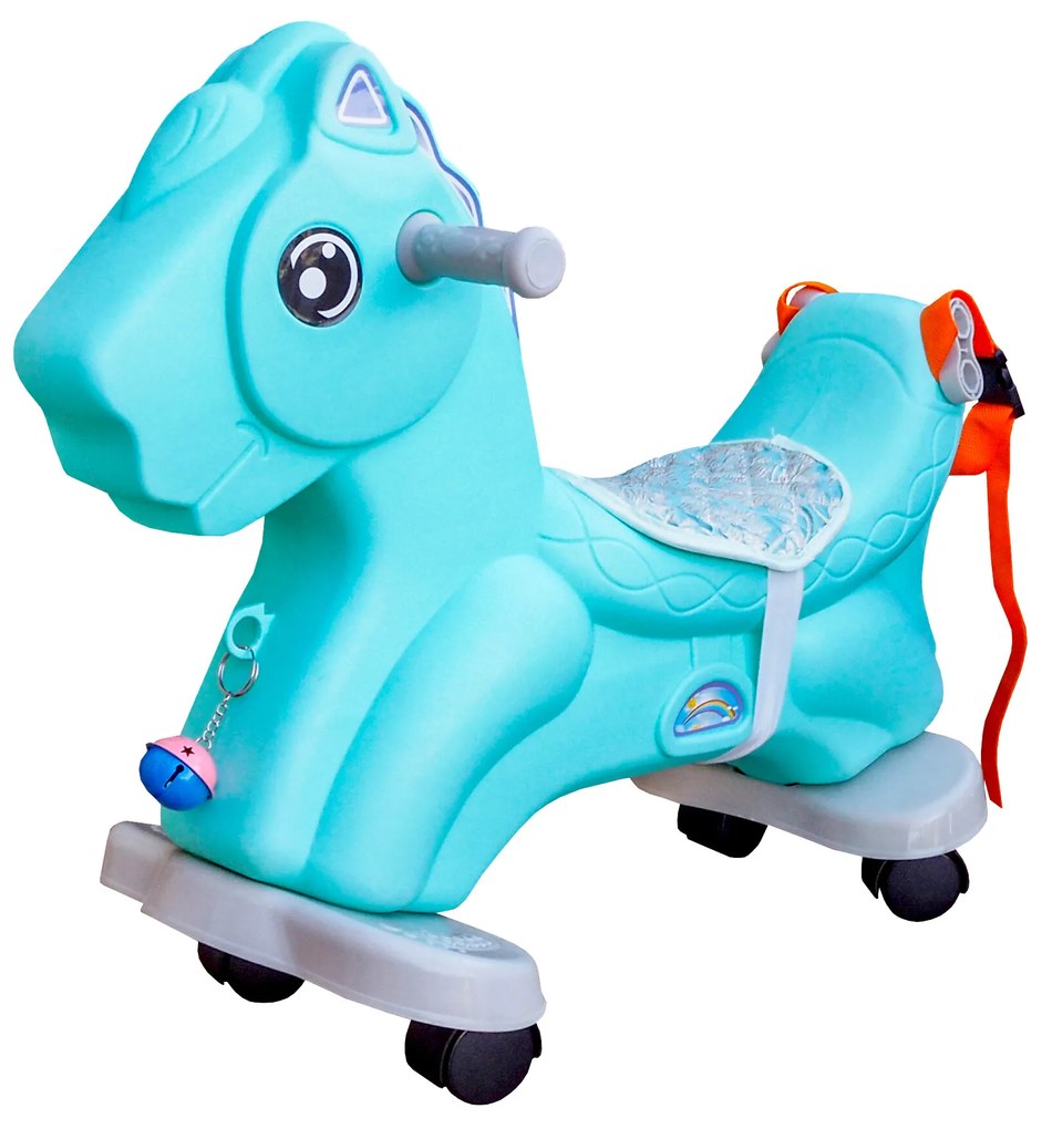 Aga4Kids Plastový houpací koník 2v1 DS3802 Modrý