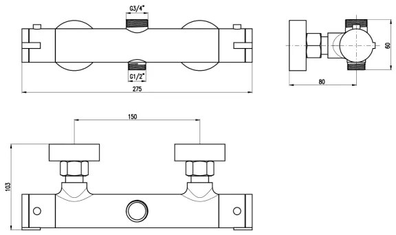 RAV Slezák TRM82.5 - Termostatická sprchová baterie TERMO lesklý chrom