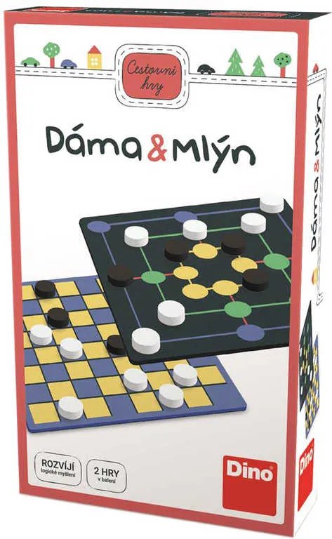 DINO Hra cestovní Dáma a Mlýn 2v1 *SPOLEČENSKÉ HRY* dn622227