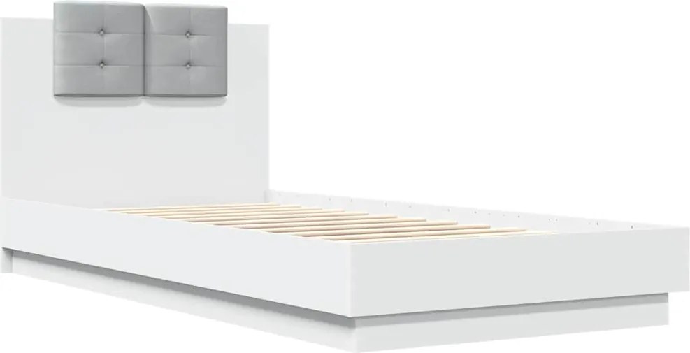 Rám postele s čelem a LED osvětlením bílý 90 x 200 cm 3210031