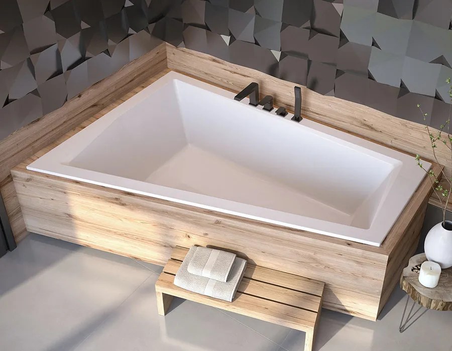 Besco Akrylátová asymetrická vana se sníženým lemem Intima Duo Slim 170x125 (180x125) Barva: Bílá, Rozměry (cm): 170x125, Orientace: Levá