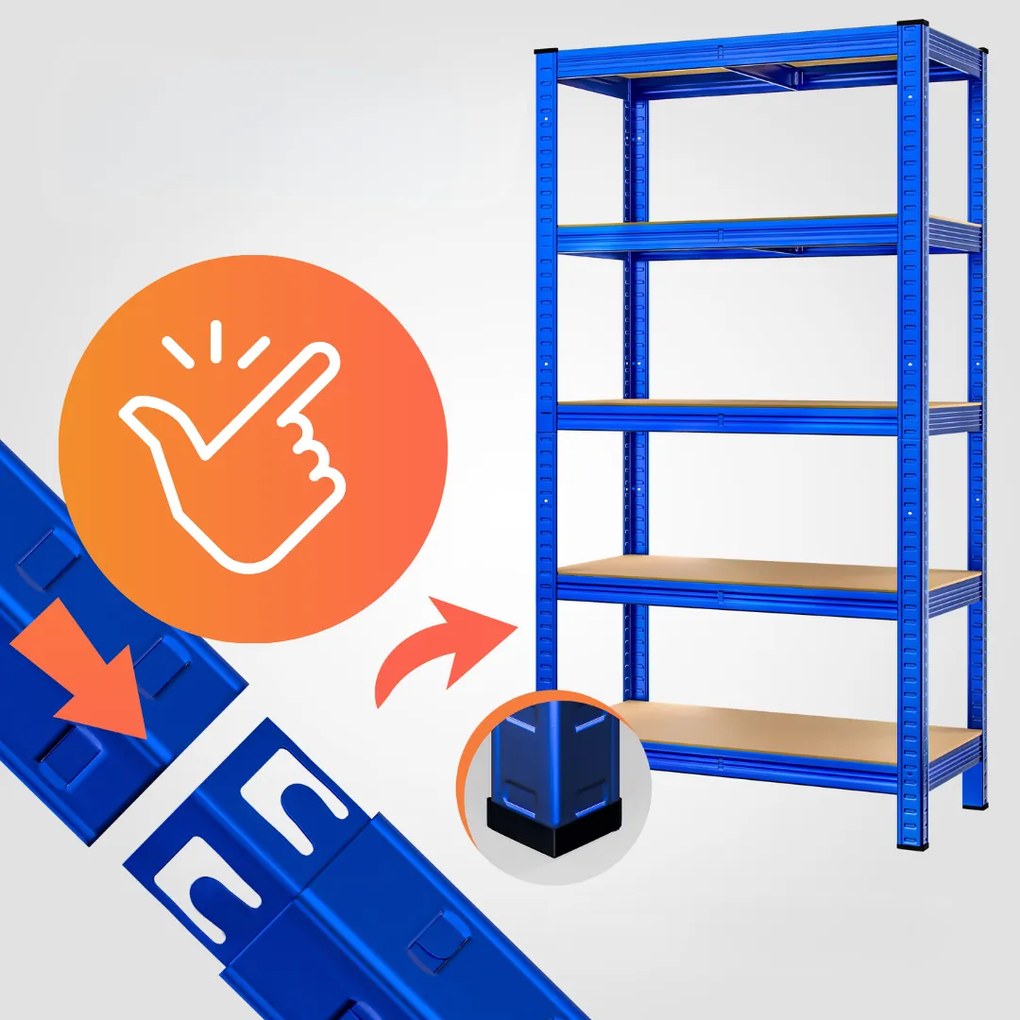 Regál s vysokou nosností HEAVY, max. 875kg, 90x40x180cm, modrá Monzana