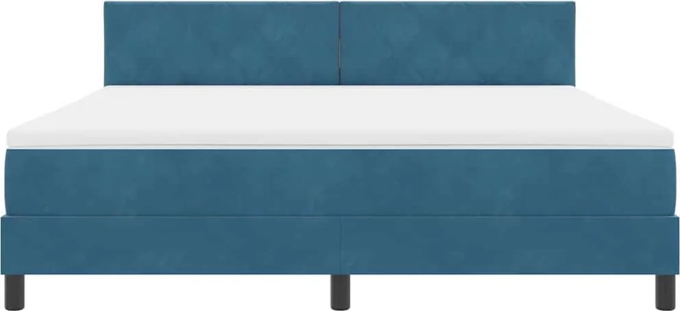 Postel s boxspringem s čelo Tmavě modrá 180 x 200 cm samet 3339258