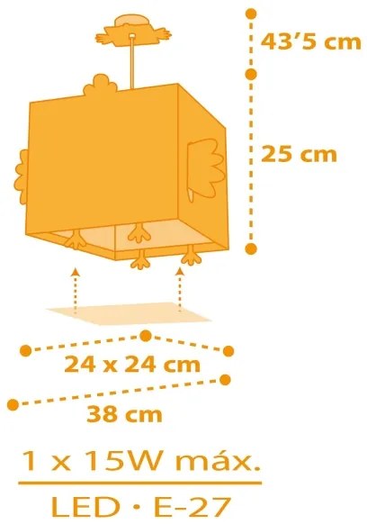 Dalber 64642 - Dětský lustr LITTLE CHICKEN 1xE27/15W/230V
