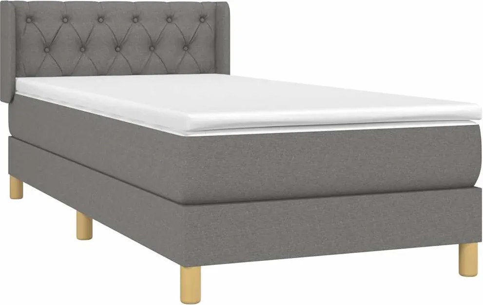 Box spring postel s matrací tmavě šedá 80 x 200 cm textil 3130466