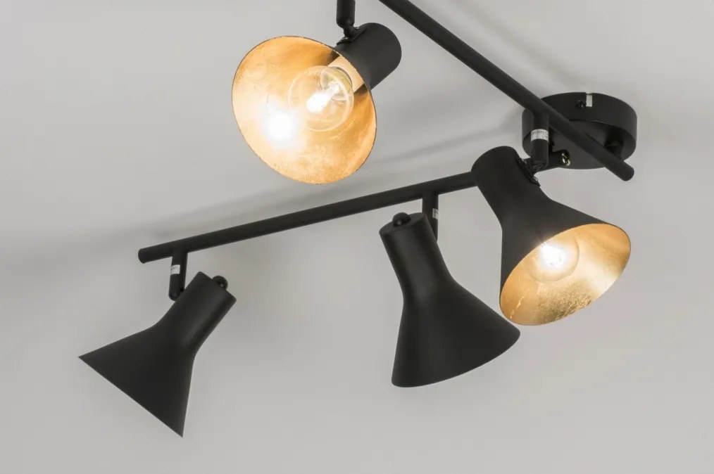 Stropní designové svítidlo do kuchyně Retro 60 Black and Gold IV
