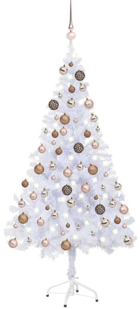 3077578 vidaXL Umělý vánoční stromek s LED a sadou koulí 120 cm 230 větví