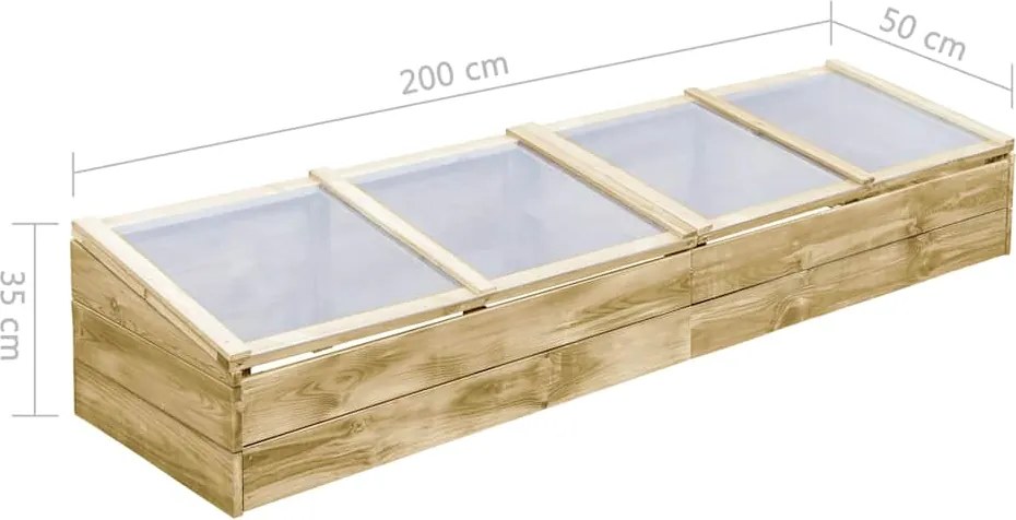 Pařeniště 2 ks impregnovaná borovice 200 x 50 x 35 cm 3055328