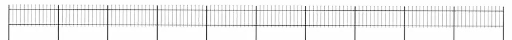 Zahradní plot s kopím nahoře ocelový 1673 x 80 cm černý 277611