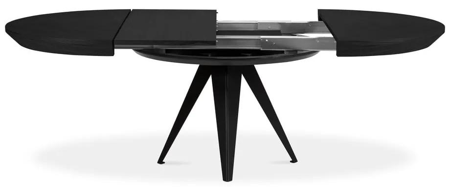 Černý rozkládací stůl z dubového dřeva Windsor &amp; Co Sofas Magnus, ø 120 cm