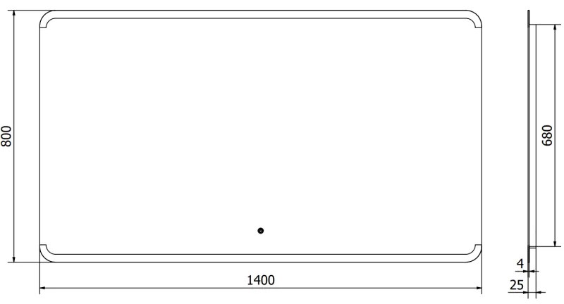 Mexen Nida, LED koupelnové zrcadlo s podsvícením 140x080 cm, 6000K, ochrana proti zamlžování, 9806-140-080-611-00