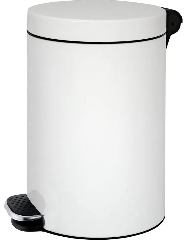 Nášlapný koš 20 L, plynulé zavírání, lakovaný bílý