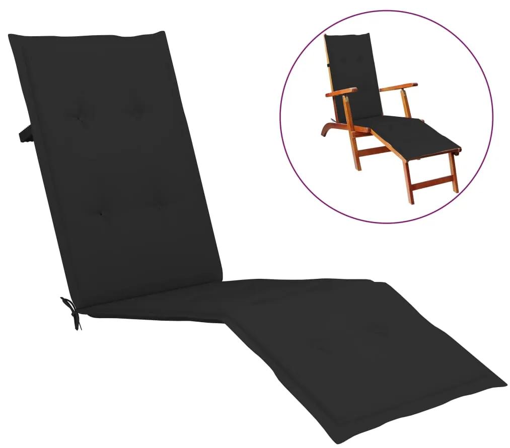 314180 vidaXL Poduška na polohovací židli černá (75+105) x 50 x 4 cm