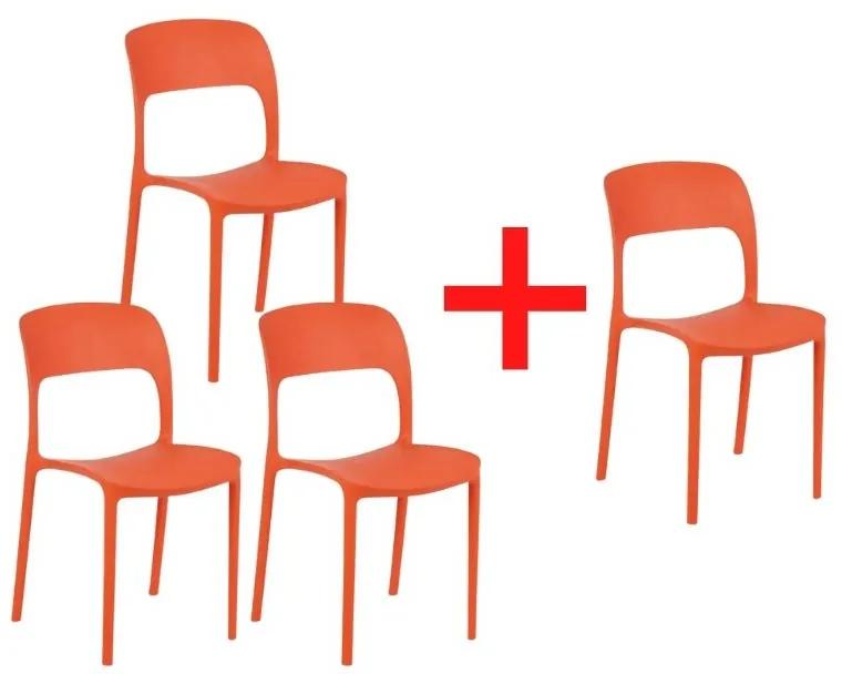 B2B Partner Jídelní židle REFRESCO, oranžová, 3+1 ZDARMA