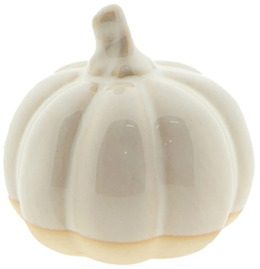 Béžová porcelánová dekorace dýně Chrie S - Ø 7*6 cm