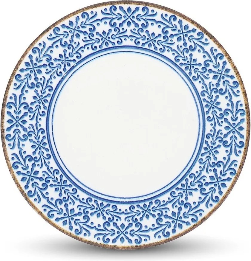 Bílý/modrý porcelánový talíř ø 25 cm Azul – BonBistro