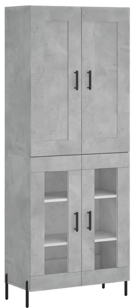 Skříň highboard betonově šedá 69,5x34x180 cm kompozitní dřevo,  3199629