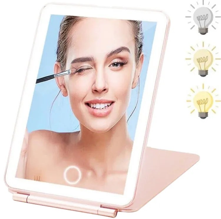 Verk Group Led osvětlené make-up zrcadlo skládací cestovní zrcadlo