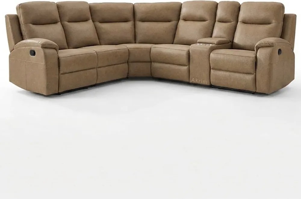 Sedací souprava MALAGA | 248x276 cm | UNIVERZÁLNÍ levá i pravá | s FUNKCÍ RELAX | hnědá látka | EXTRA POHODLNÉ