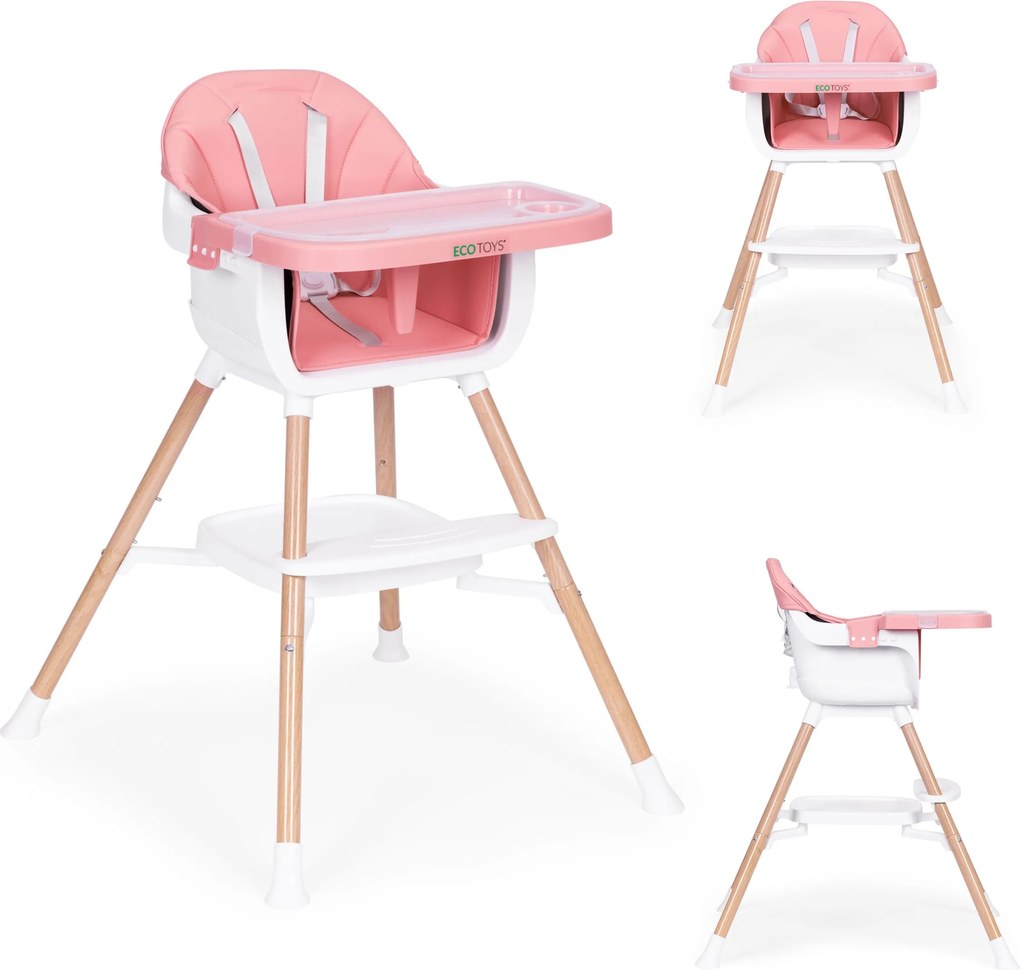 Dětská židlička 2v1 BABY ECOTOYS růžová