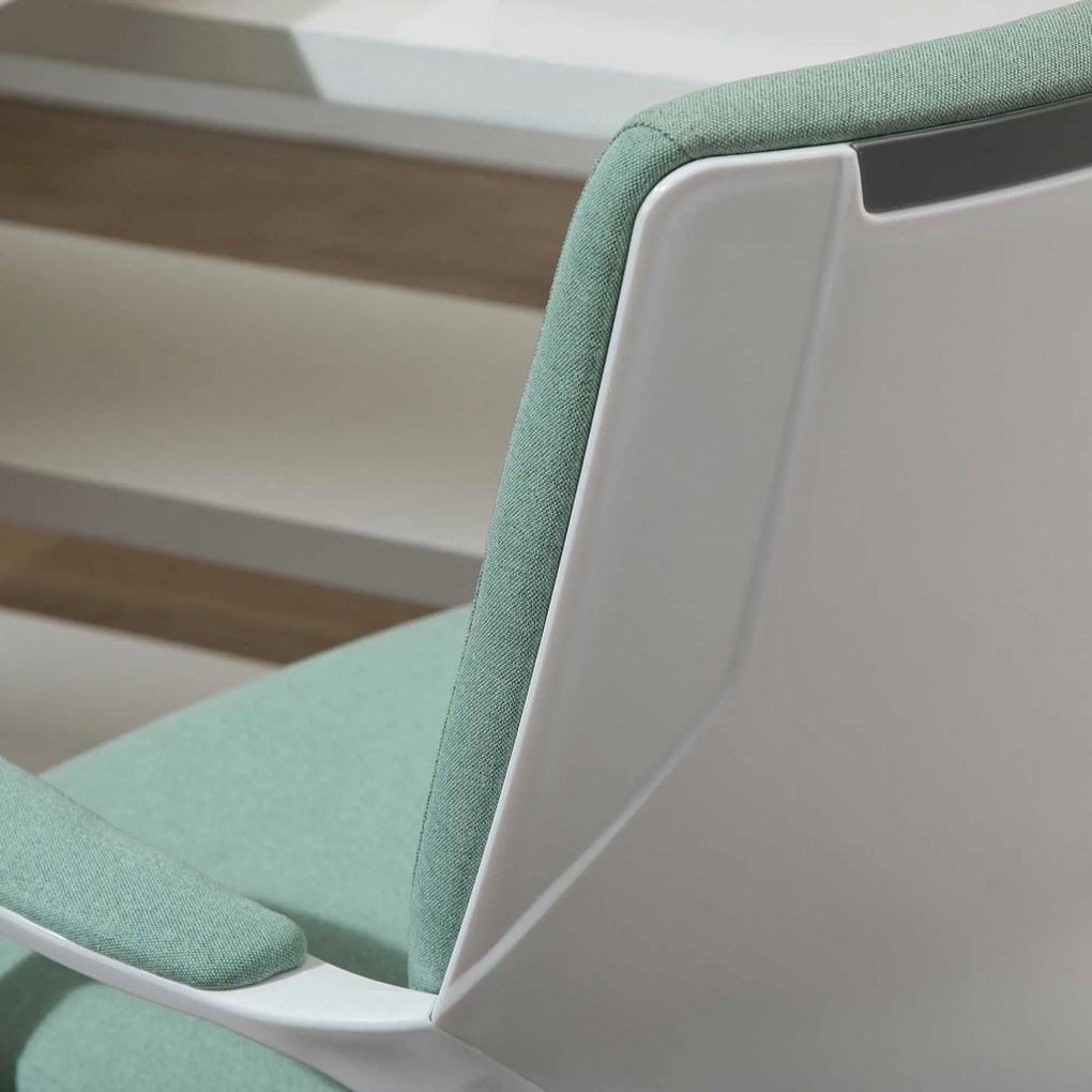 Kancelářská židle Vinsetto ergonomická s houpací funkcí čalouněná 360° otočná kolečka polyester zelená 62x69x92-100cm
