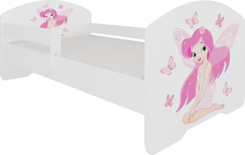 Postel s matrací a zábranou PEPE GIRL WITH WINGS 140x70