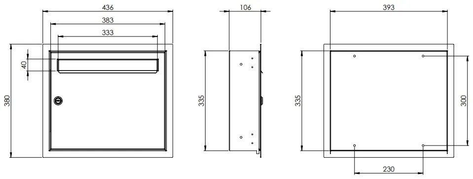 Lakovaná poštovní schránka k zazdění WALL