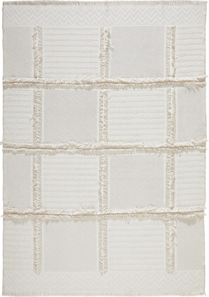 XXXLutz NAPLOCHO TKANÝ KOBEREC, 120/170 cm bílá Linea Natura - Online Only koberce & rohožky - 006002006460