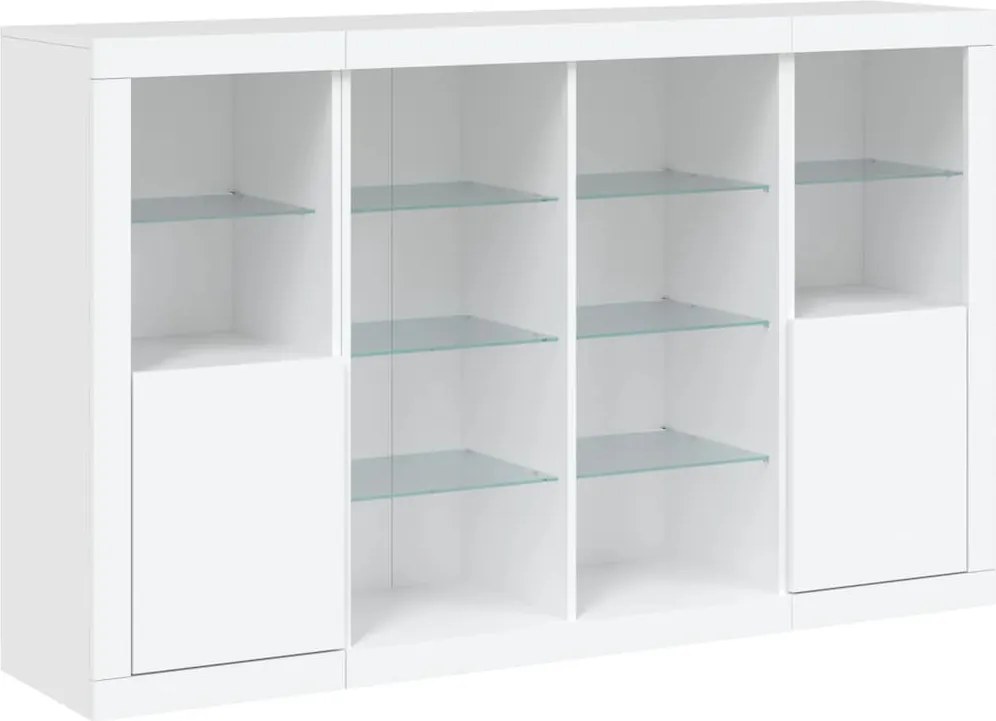 Příborníky s LED osvětlením 3 ks bílé kompozitní dřevo 3209135