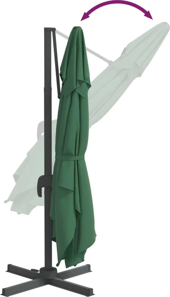 vidaXL Konzolový slunečník s hliníkovou tyčí zelený 400 x 300 cm [319914]